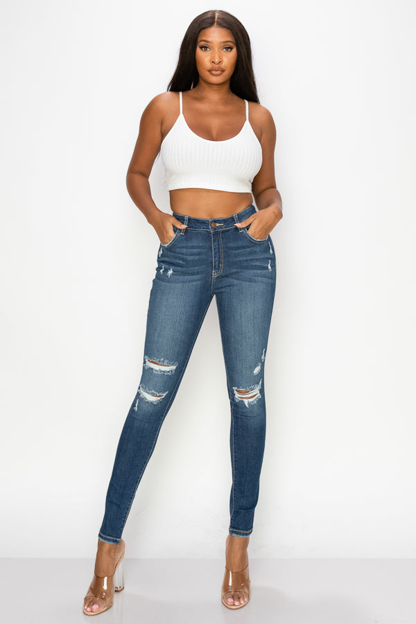 Christie - High Rise Destructed Skinny – Encore Jeans